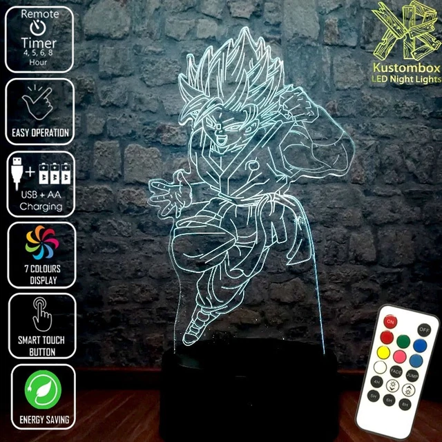 DRAGON BALL Z Goku Super Saiyan 3D Led Battery Usb Night Light 7 Colour ...