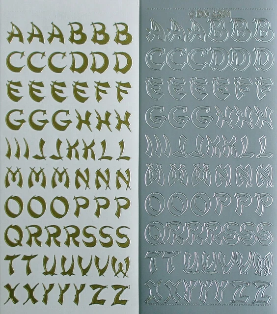 ORIENTAL UPPERCASE ALPHABETS Letters PEEL OFF STICKERS Alphabet ...
