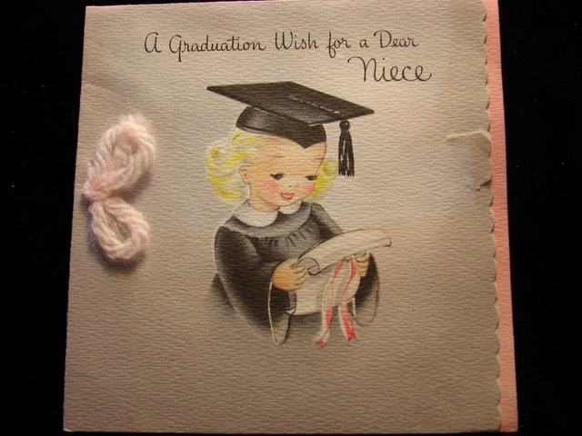 VINTAGE &GRADUATION WISH For A Dear Niece!!" Graduation Greeting Card ...