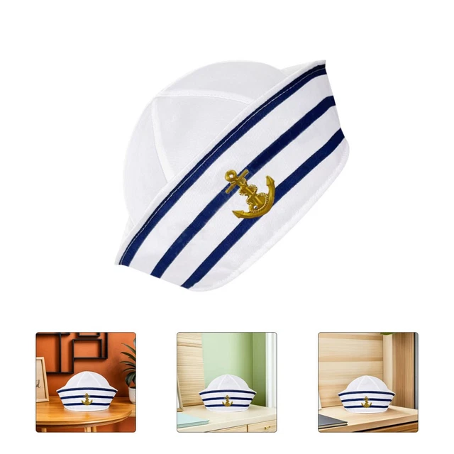 SAILOR HAT POLYESTER Captain Hat Prop For Men Women Boat Party Cosplay ...