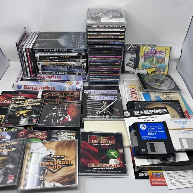 PC CD-ROM VINTAGE Huge Bundle - Games Jewel Cases - Command & Conquer ...