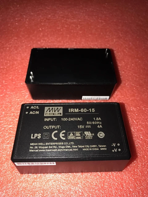 MEANWELL IRM-60-15 AC-DC Module Switching Power Supply Pinout #W6 EUR ...