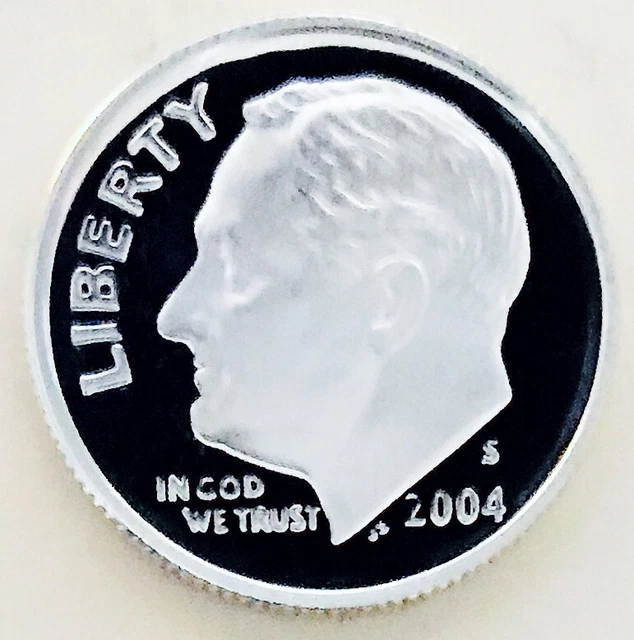 2004 S**SILVER**PROOF ROOSEVELT! Superb Gem Full Torch! Ultra Rare Dcam ...