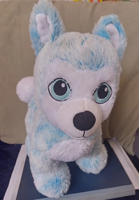 BUILD A BEAR Workshop White Blue Husky Dog Plush Toy £12.00 - PicClick UK