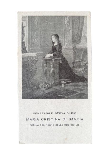 *HH* ANTICO SANTINO holycard Religioso Maria Cristina Di Savoia 1933 ...
