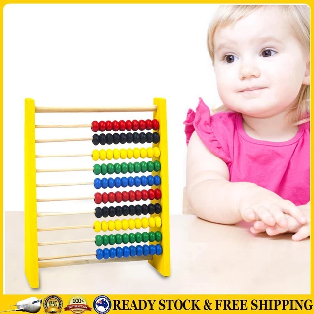 WOODEN ABACUS KIDS Abacus Counting Tool Math Game Toy for 3-6 Years Old ...