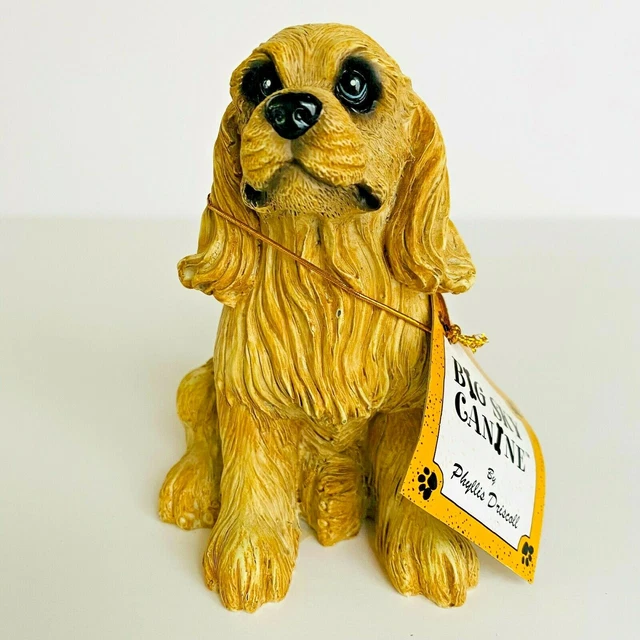 5& COCKER SPANIEL Resin Figurine Phyllis Driscoll Big Sky Canine Blond ...