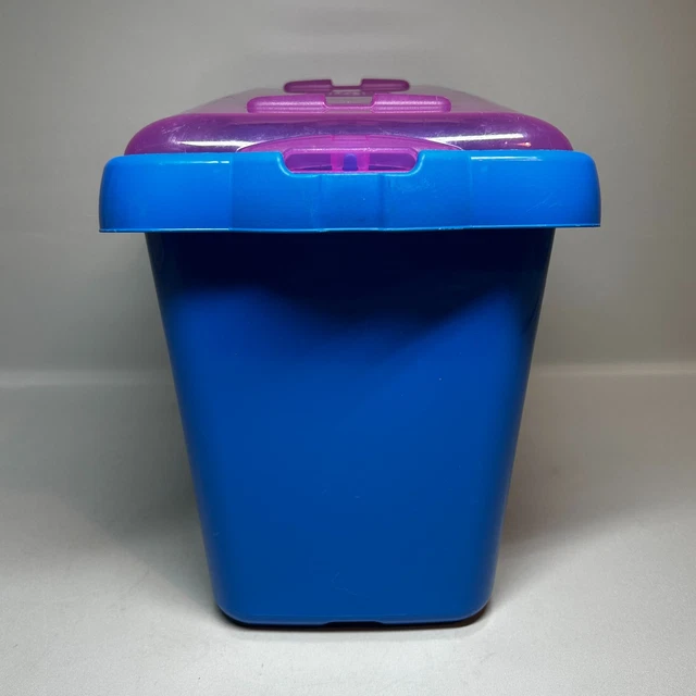 LEGO BLUE 34CM Storage Tub Container with Clear Pink Lid *EMPTY NO ...