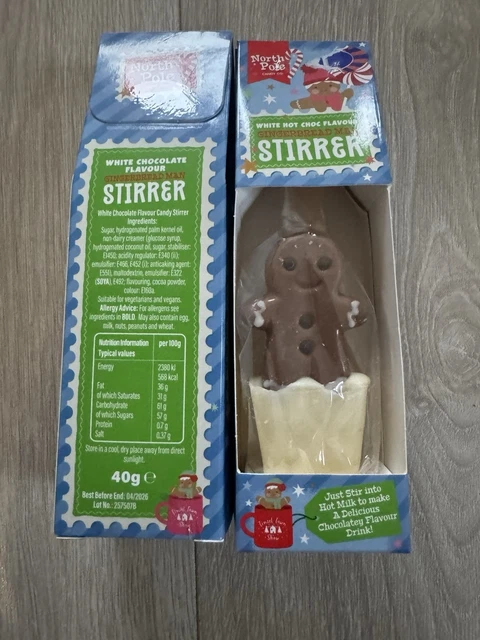 BRAND NEW 2X White Hot Chocolate Gingerbread Man Hot Chocolate Stirrers ...