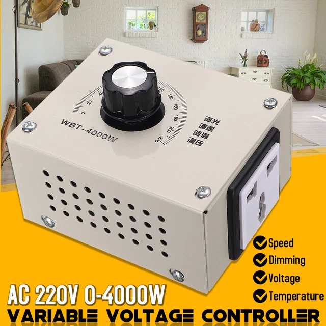 AC 220V 4000W Variable Voltage Regulator Speed Motor Fan Dimmer Temp ... AC 220V 4000W Variable Voltage Regulator Speed Motor Fan Dimmer Temp ...