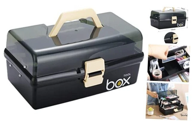 12'' THREE-LAYER CLEAR Plastic Storage Box/Tool Box, Multipurpose 1PCS ...