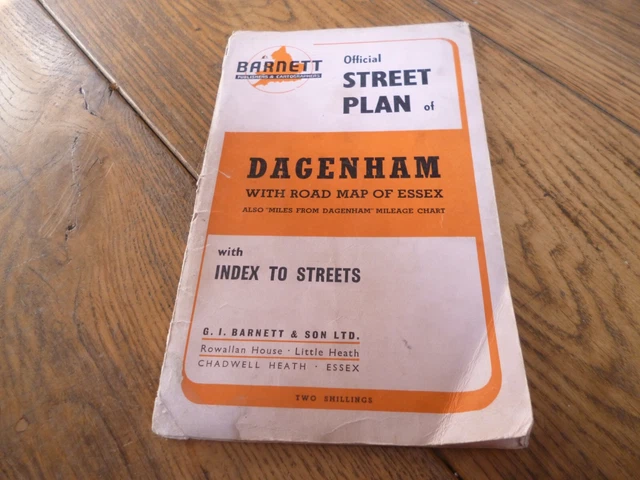 VINTAGE STREET MAP OF DAGENHAM BY BARNETT`S 1960s £5.99 - PicClick UK