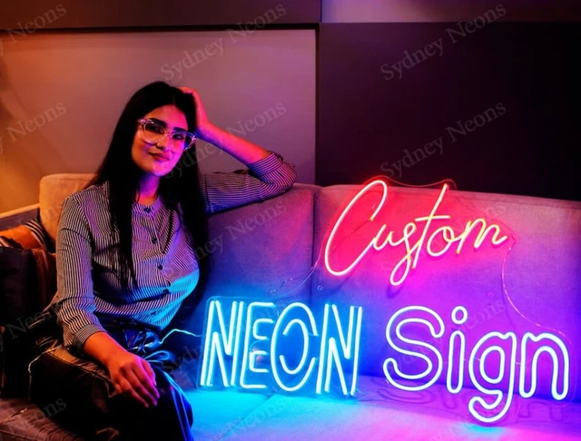PERSONALIZED NEON SIGN Custom Name Logo Signs Acrylic Wall Decor LED ...