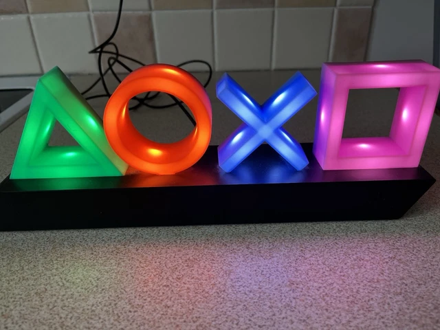 SONY PLAYSTATION LOGO Icons Light by Paladone Gamers Gaming Bedroom 3 ...