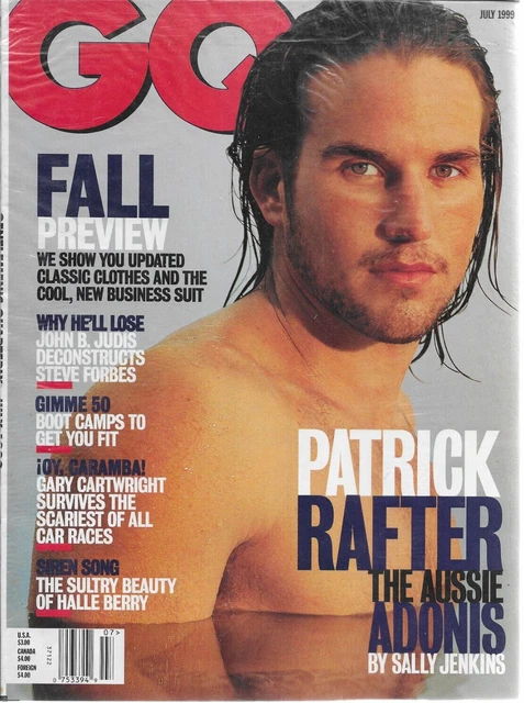 1999 JULY GQ MAGAZINE PATRICK RAFTER Aussie Adonis NEW IN ORIGINAL ...