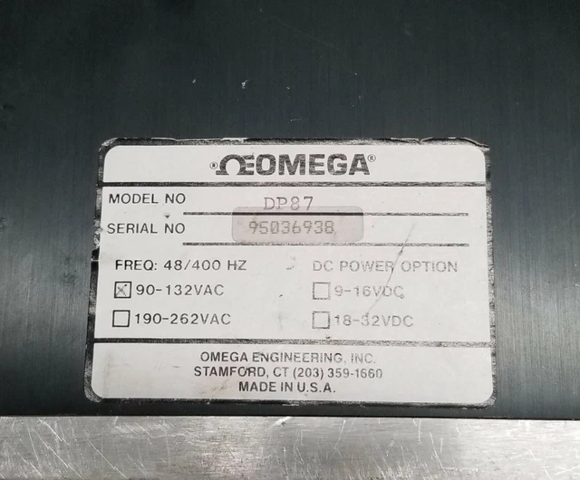 OMEGA DP87 5 Digit Precision Strain Gauge Indicator DP80 Series 400Hz ...