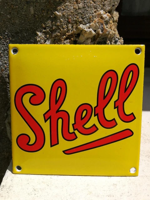 SHELL ENAMEL SIGN no bp mobil eso Garage Enamel Sign £45.38 - PicClick UK