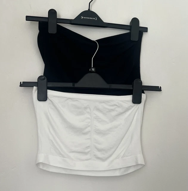BNWOT AMAZON BLACK And White Pack Of Body Shape Strapless Tops Size M £ ...