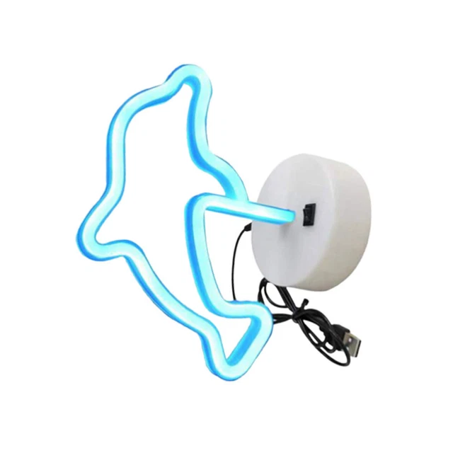 DOLPHIN SHAPED LAMP 3D LED Lights Battery Operated Neon Art £19.58 ...