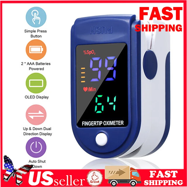 FINGER TIP PULSE Oximeter Meter SpO2 Oxygen Saturation Rate Heart Blood ...