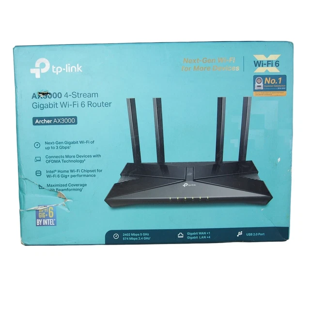 TP-LINK ARCHER AX3000 4-Stream Dual-Band Gigabit Wi-Fi 6 Router Tested ...