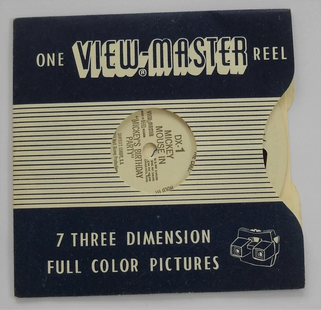 VIEW-MASTER REEL WALT Disney's MICKEYS BIRTHDAY PARTY DX-1 with Booklet ...