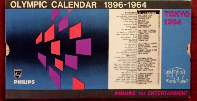 1964 JEUX OLYMPIQUES Tokyo Calendrier Olympique Original 1896-1964 de PHILIPS NICE ! EUR 18,99 ...