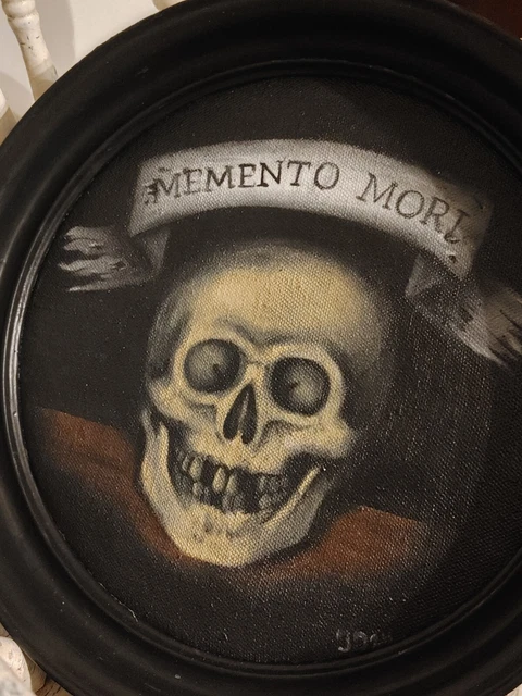 ORIGINAL MEMENTO MORI Painting Skull Victorian Vanitas By JD Art ...