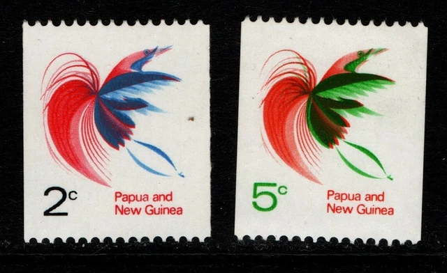 PAPUA NEW GUINEA 1969 1971 2c and 5c Coils SG162a, 163 MNH EUR 0,70 ...