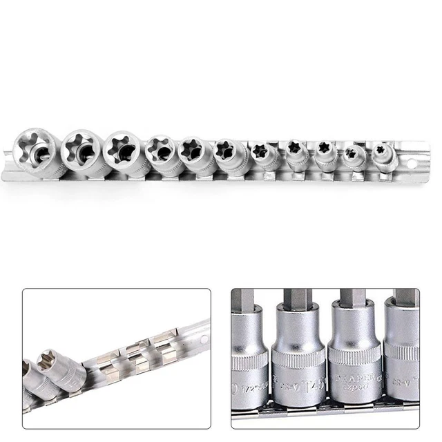 ESSENTIAL OUTER TORX Socket Set 11 Pieces 14 and 38 Inch Torx Key Nut ...