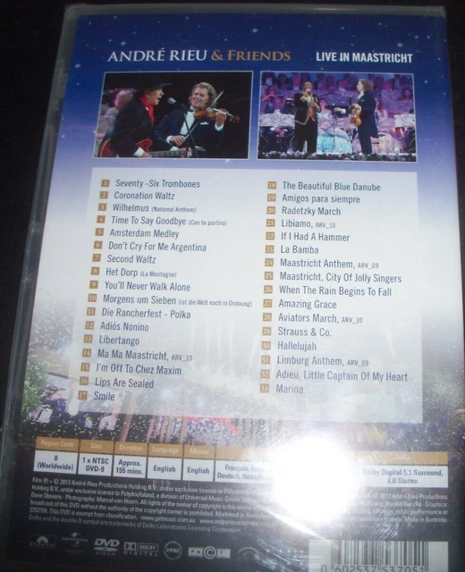 ANDRÉ & FRIENDS André Rieu (2013) Live In Maastricht (Aust All Region ...
