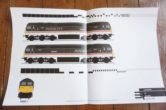 1990 BR INTERCITY Loco Locomotive Liveries Railway Poster Class 47 £29. ...