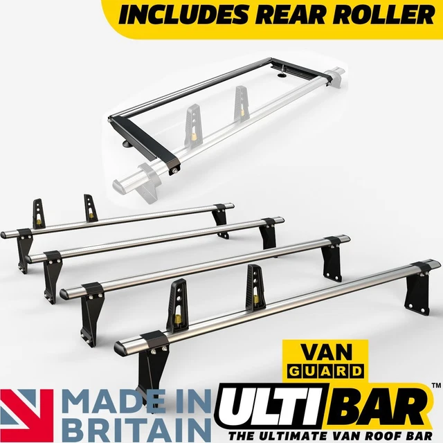 FORD TRANSIT ROOF Rack 2000-2014 MWB/LWB Medium Roof 4 Bar + Roller Van ...