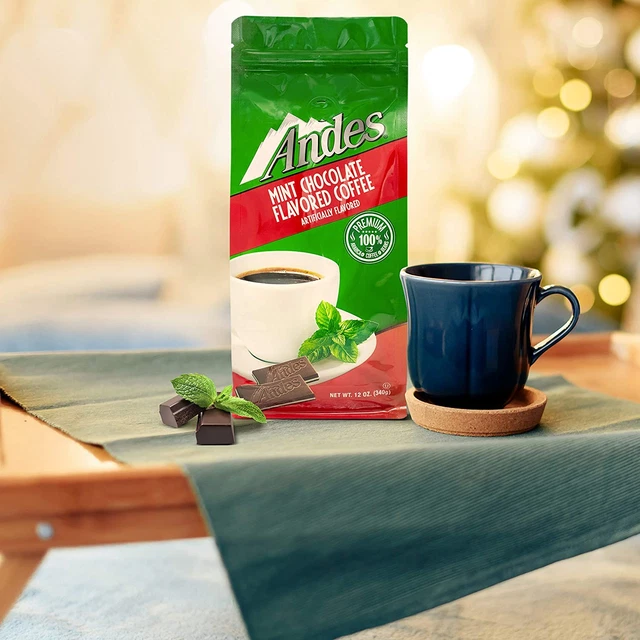 ANDES COFFEE FLAVORED Ground Coffee Bag Premium Arabica, Chocolate Mint ...
