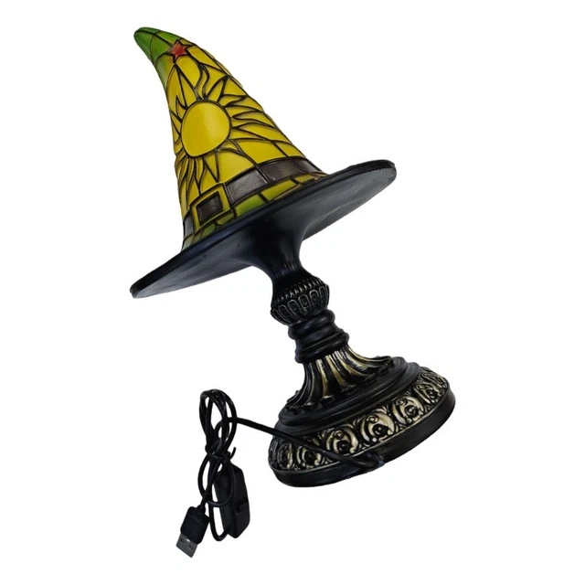 WITCH HAT TABLE Lamp Resin Night Light Table Lamp Bedsides Light £21.60 ...