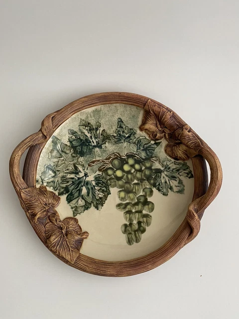 VINTAGE ELLEN EVANS Terrafirma American Art Pottery 10" Plate/Tray 1998 ...