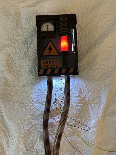 HALLOWEEN HIGH VOLTAGE Danger Fuse Box Prop Animated Wiggling Cables ...