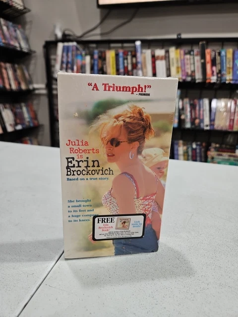 ERIN BROCKOVICH JULIA Roberts Sticker Watermark VHS New Factory Sealed ...