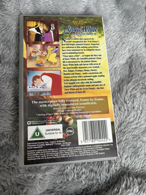 SNOW WHITE AND the Seven Dwarfs (VHS, 1994) £3.26 - PicClick UK