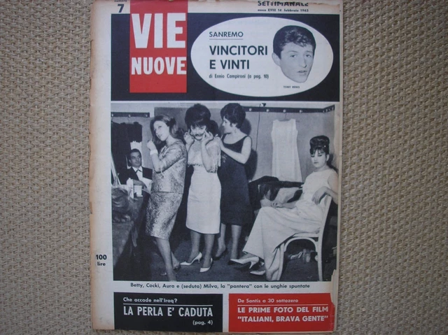 FESTIVAL SANREMO TONY Renis Milva Betty Curtis Cocky Mazzetti Vie Nuove ...