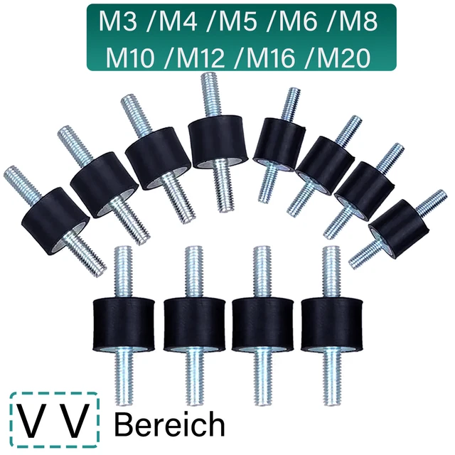 GUMMIPUFFER SCHWINGUNGSDÄMPFER GUMMILAGER M3 M4 M5 M6 M8 M10 M12 M16 ...