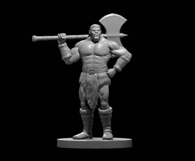HALF ORC BARBARIAN Figure - Customizable 3D Printable Miniature £13.60 ...