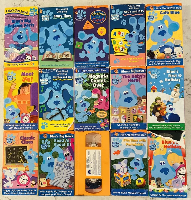 LOT OF 15 Blue’s Clues Vhs Tapes Shapes & Colors, Cafe Blue, Abc's ...