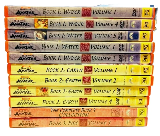 AVATAR THE LEGEND Of AANG Book 1, 2, 3 Water Earth Fire Nickelodeon 11 ...