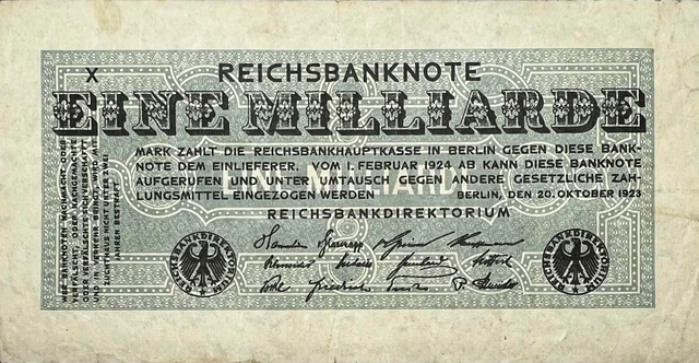 1 BILLION MARK 1923 - Pre Nazi Germany Adolf Hitler - Swastika ...