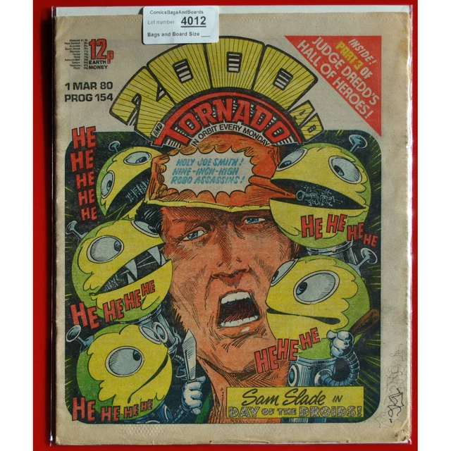 2000AD PROG 154 Judge Dredd Sam Slade Tornado Comic 1 3 80 UK 1980 (lot ...