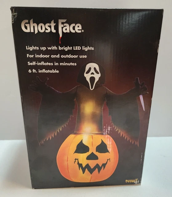 SPIRIT HALLOWEEN GHOST Face Scream Airblown Inflatable 6' Tall Lights ...