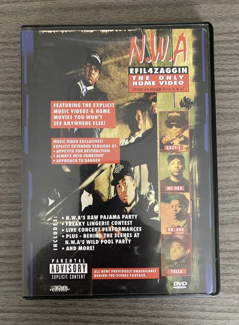 N.W.A EFIL4ZAGGIN THE Only Home Video DVD Eazy-E Dr. Dre MC Ren Dj ...