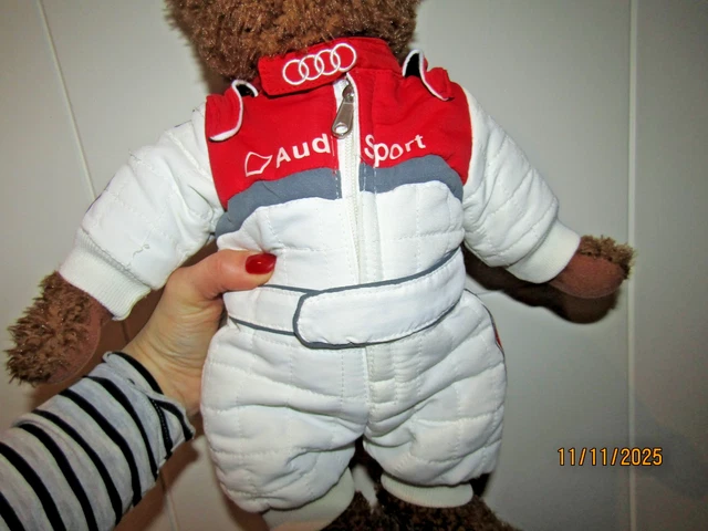 OFFICIAL AUDI Sports Jointed Teddy Bear Plush Soft Toy In Racing Outfit ...