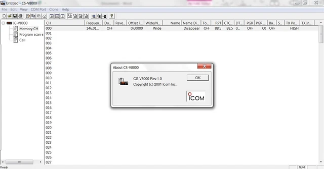 ICOM CS-V8000 PROGRAMMING Software for the IC-V8000 Radio $18.00 - PicClick